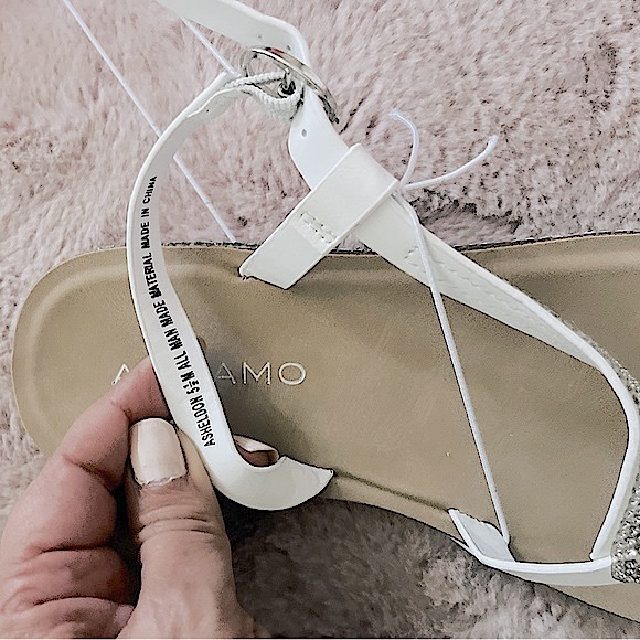 Andiamo | Shoes | Andiamo Sheldon White Rhinestone Ankle Strap Sandals ...